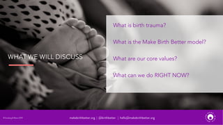 Emma Svanberg Becca Moore Make Birth Better Training Introduction | PDF