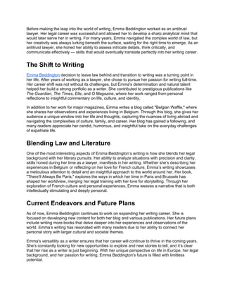 Emma Beddington: The Rising Star You Should Know About | DOCX