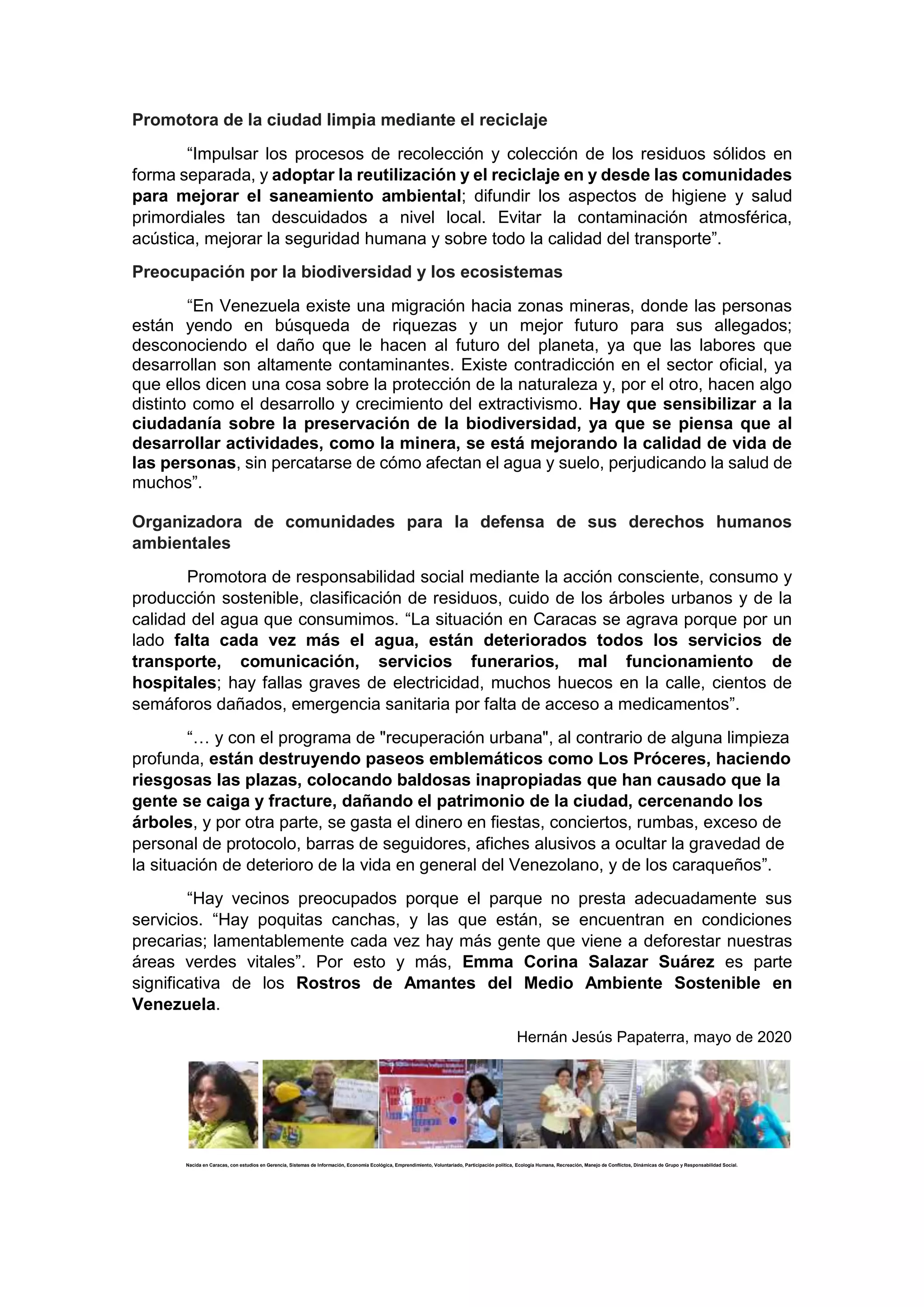 Emma Corina Salazar Suárez es parte significativa de los Rostros de ...