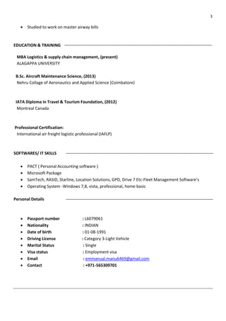 Emmanual manu cv | PDF