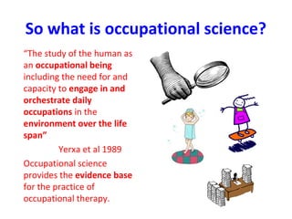 Occupational science and its application to occupational therapy ...
