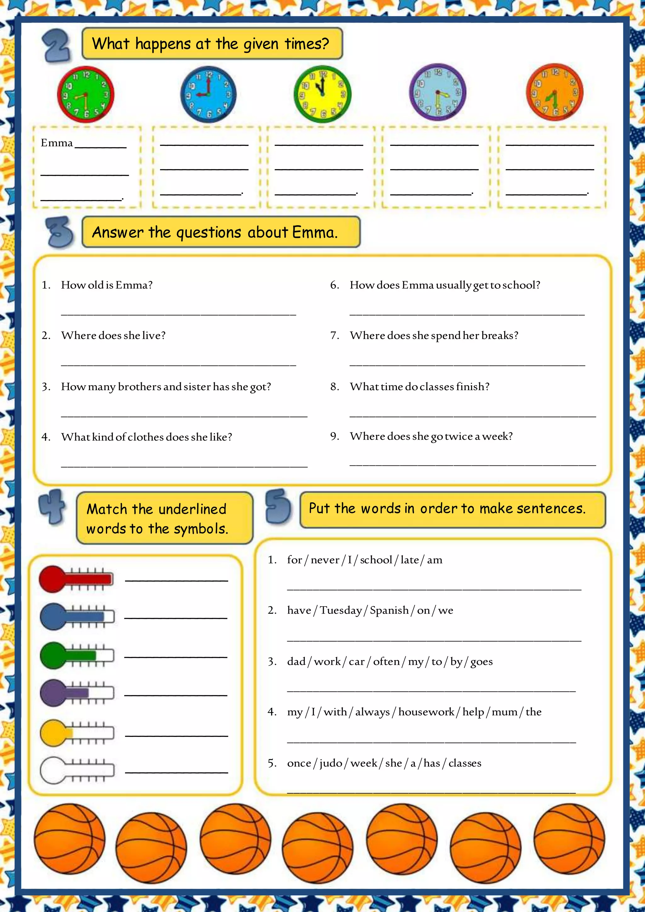 Emmas daily-routine-reading-fun-activities-games-reading-comprehension ...