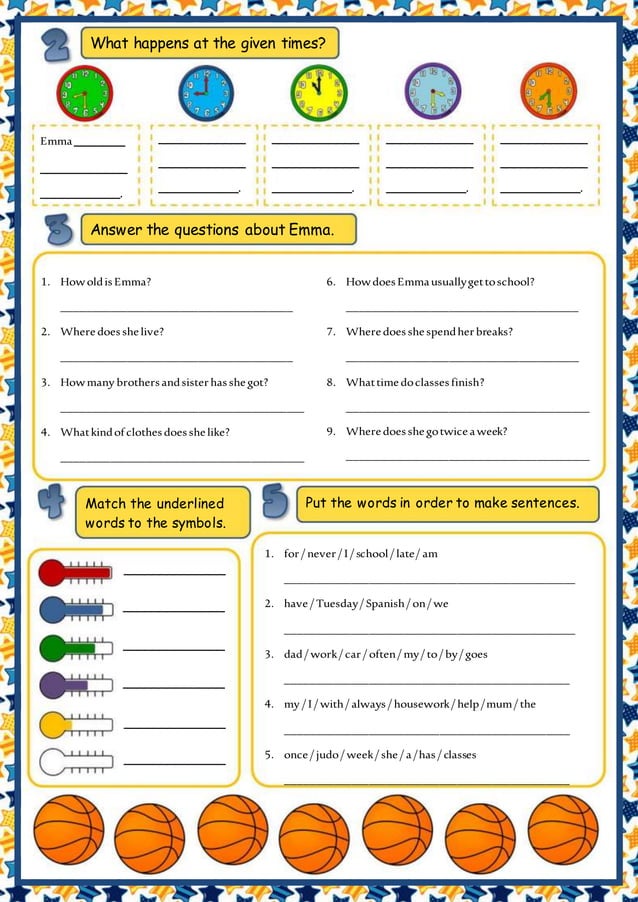 Emmas daily-routine-reading-fun-activities-games-reading-comprehension ...