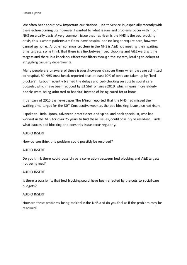 Emma Voicer News Story Script