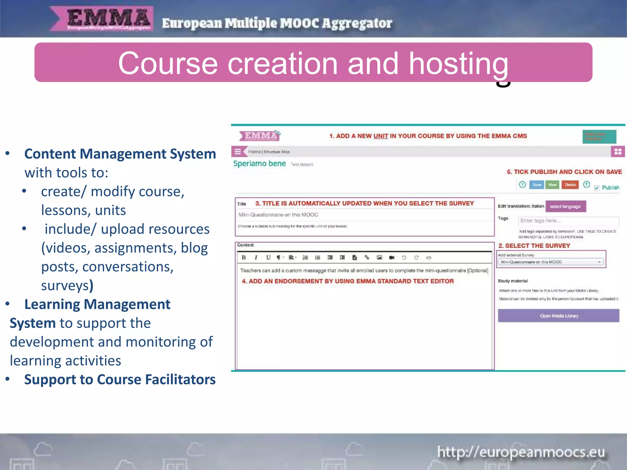 EMMA services at EMOOCs Conference 2016 | PPT