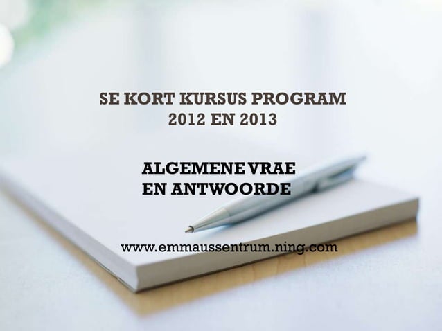 EMMAUS SENTRUM KORT KURSUSSE (enhanced by VisualBee) | PPT