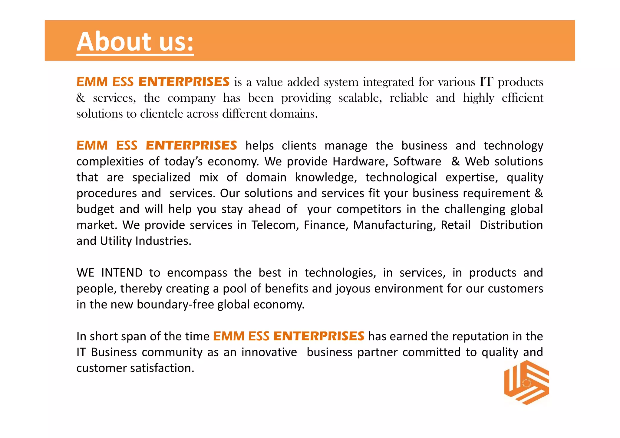 Emm ess enteprises(eee) profile | PPT