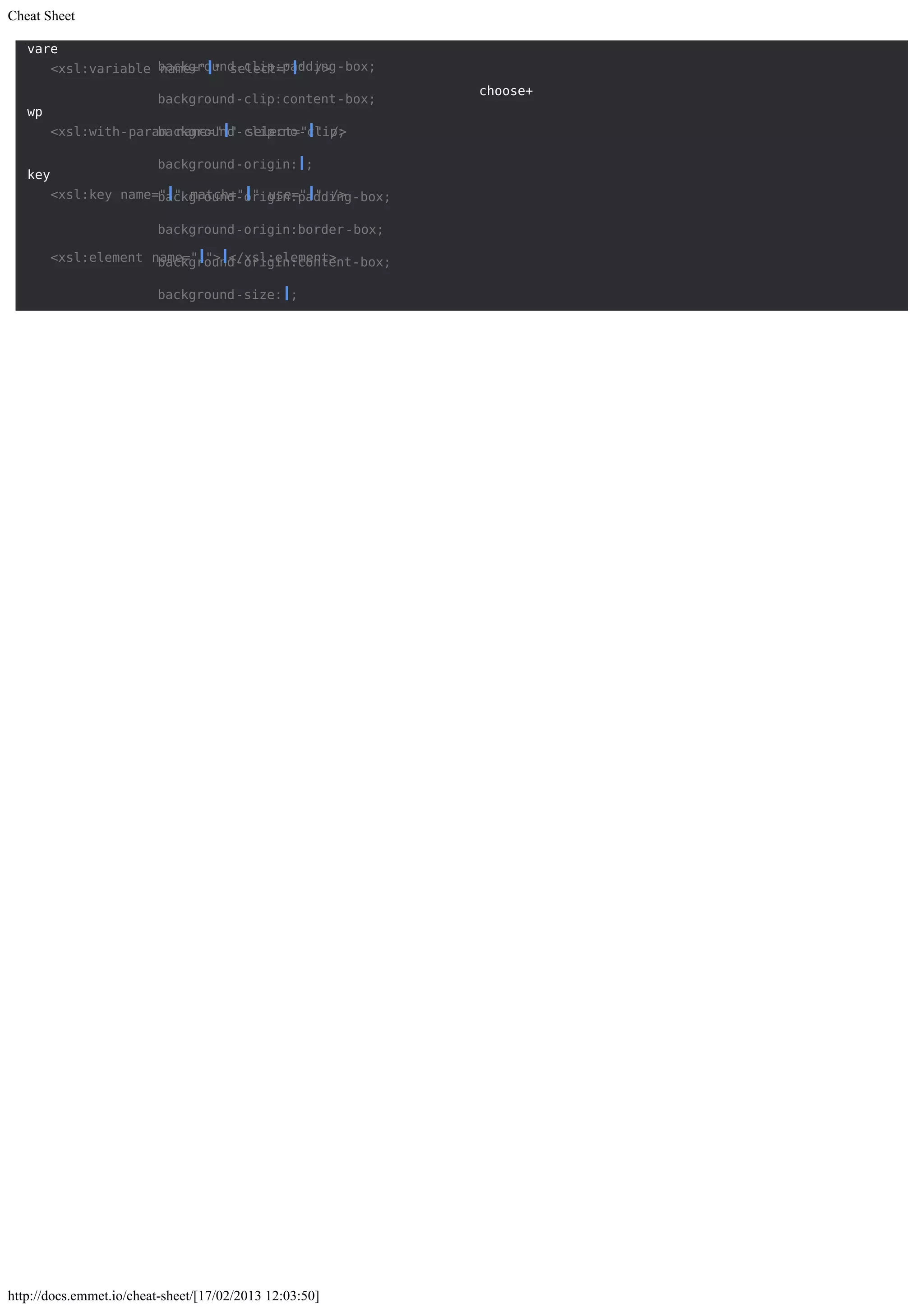 Emmet cheat-sheet | PDF