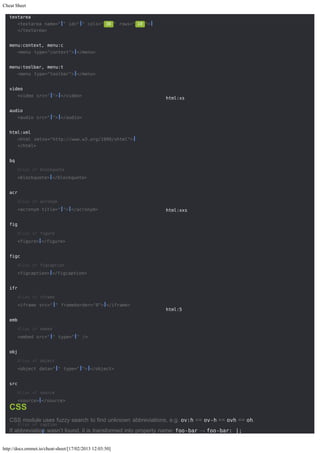 Emmet cheat-sheet | PDF
