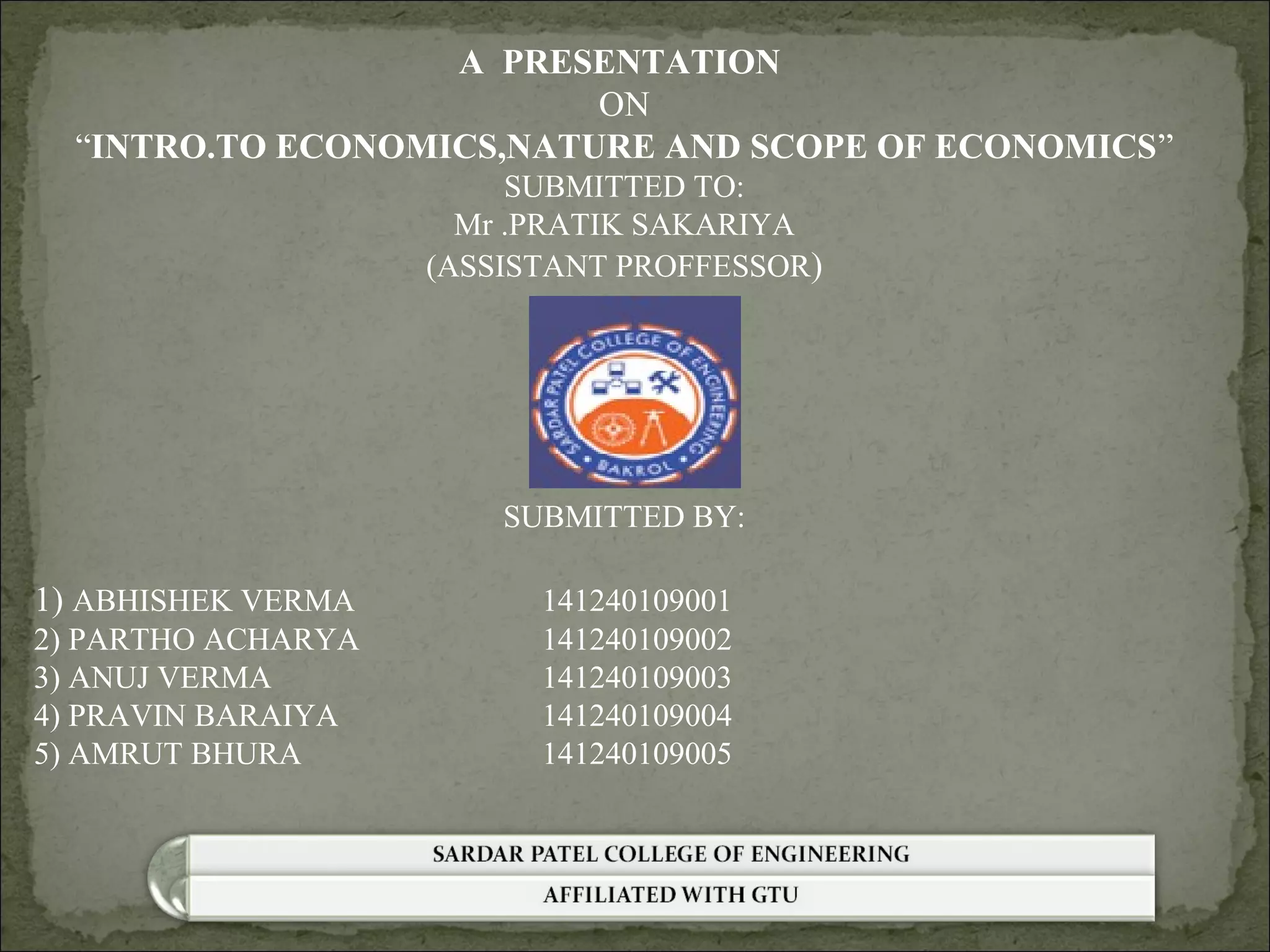 Introduction To Economics Nature And Scope Of Economics Ppt