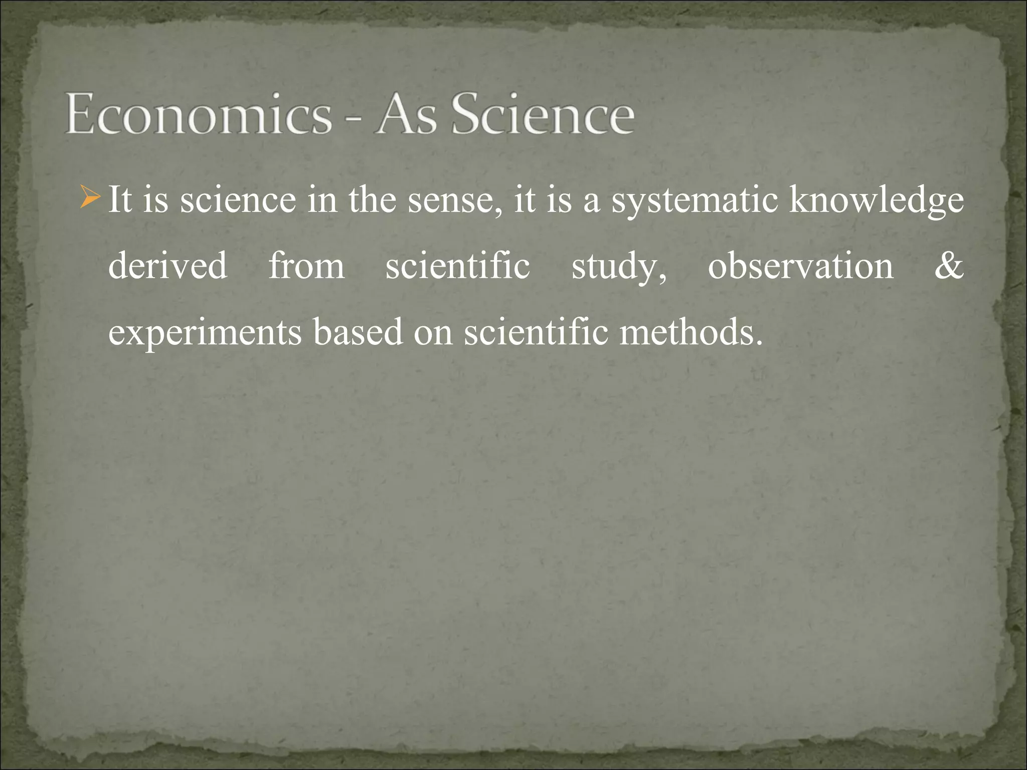 Introduction To Economics Nature And Scope Of Economics Ppt