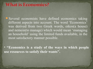 Introduction to Economics ,Nature and scope of economics | PPT