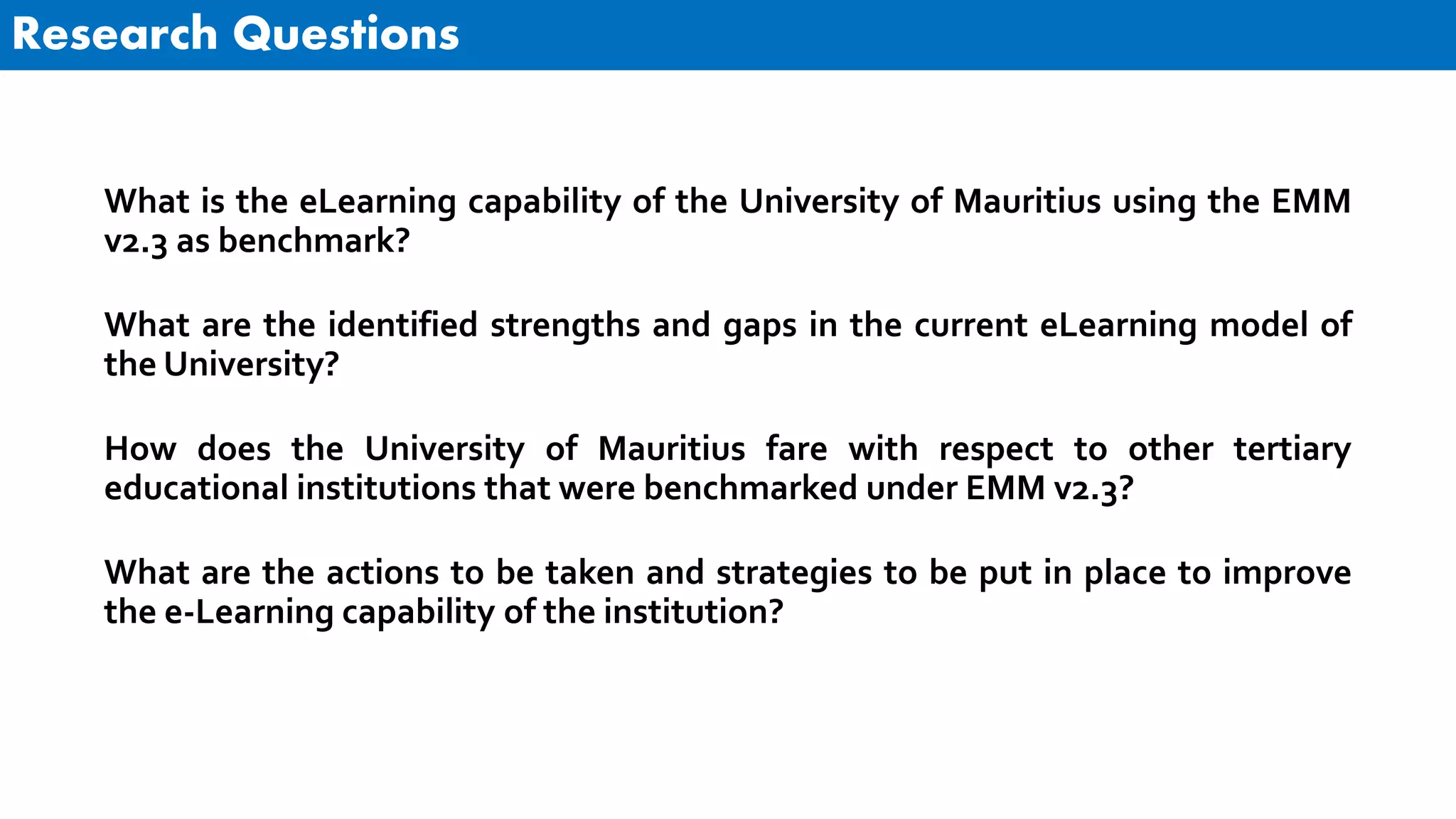 eLearning Maturity Assessment of the University of Mauritius | PPTX ...