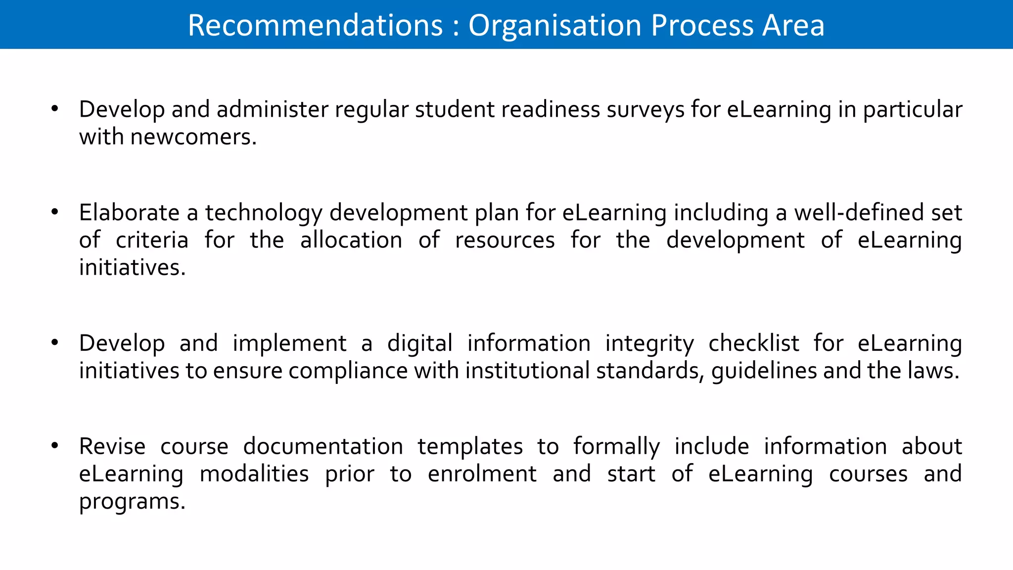 eLearning Maturity Assessment of the University of Mauritius | PPTX