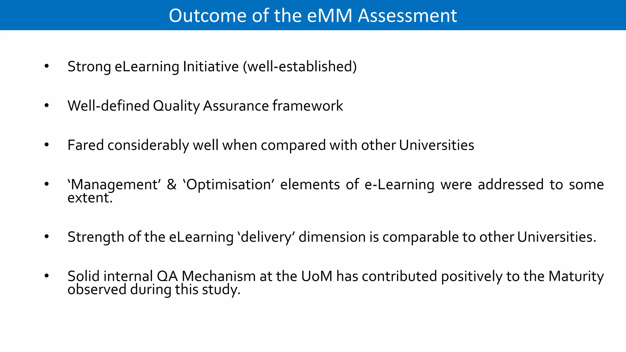 eLearning Maturity Assessment of the University of Mauritius | PPTX ...