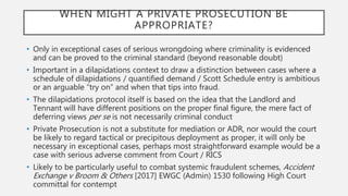 Criminal prosecutions in dilapidations | PPT