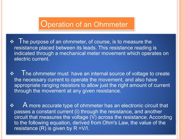 type of ohmmeter | PPTX | Physics | Science