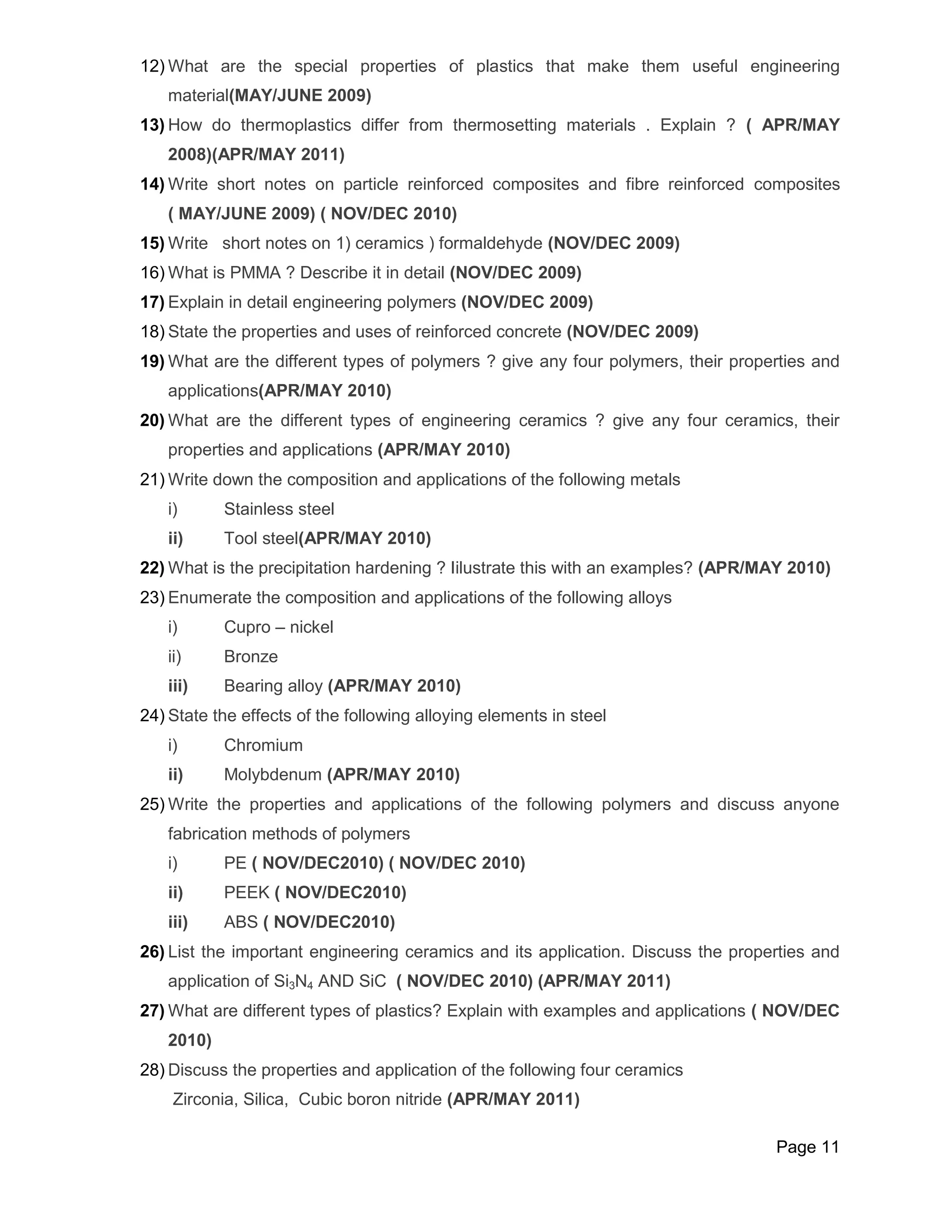 ENGINEERING MATERIALS AND MATERIALS NOTES | PDF