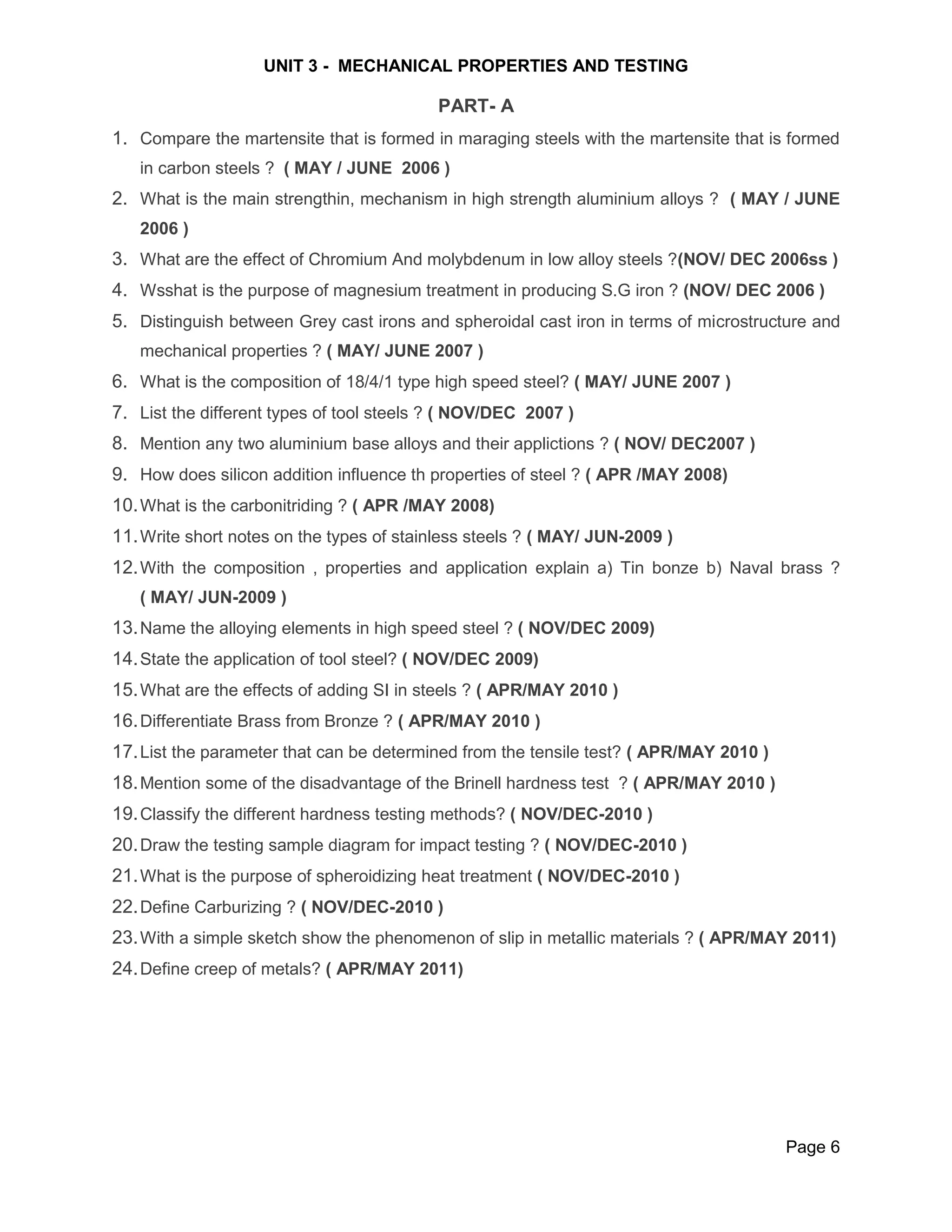 ENGINEERING MATERIALS AND MATERIALS NOTES | PDF