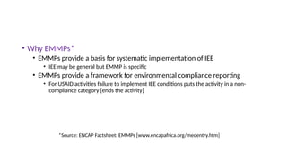 EMMP ppt.pptx Environmental Compliance Environmental Mitigation and ...