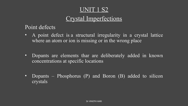 Defects in Crystal structures and the types | PPT