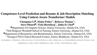Competence-Level Prediction and Resume & Job Description Matching Using ...