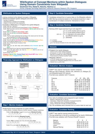Wikification of Concept Mentions within Spoken Dialogues Using Domain ...