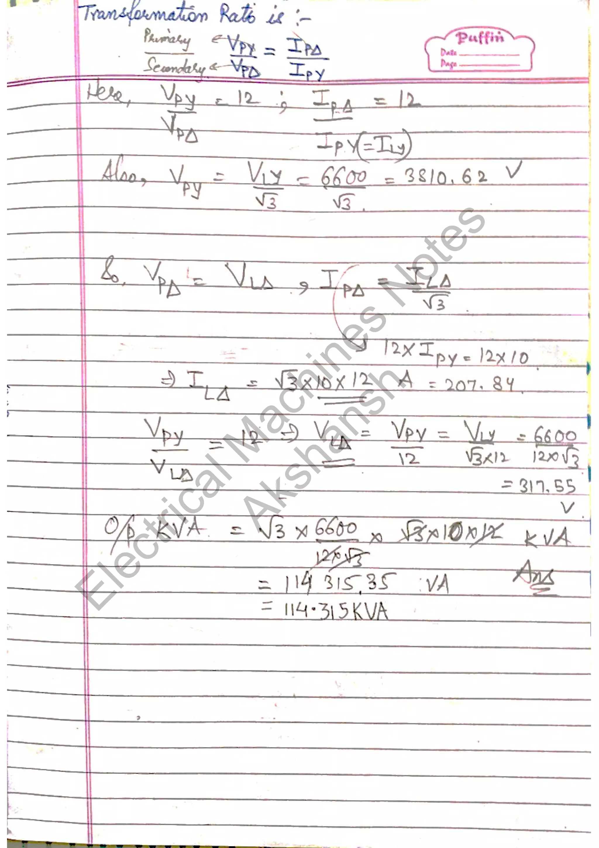 Electrical Machines Notes | PDF | Technology & Computing