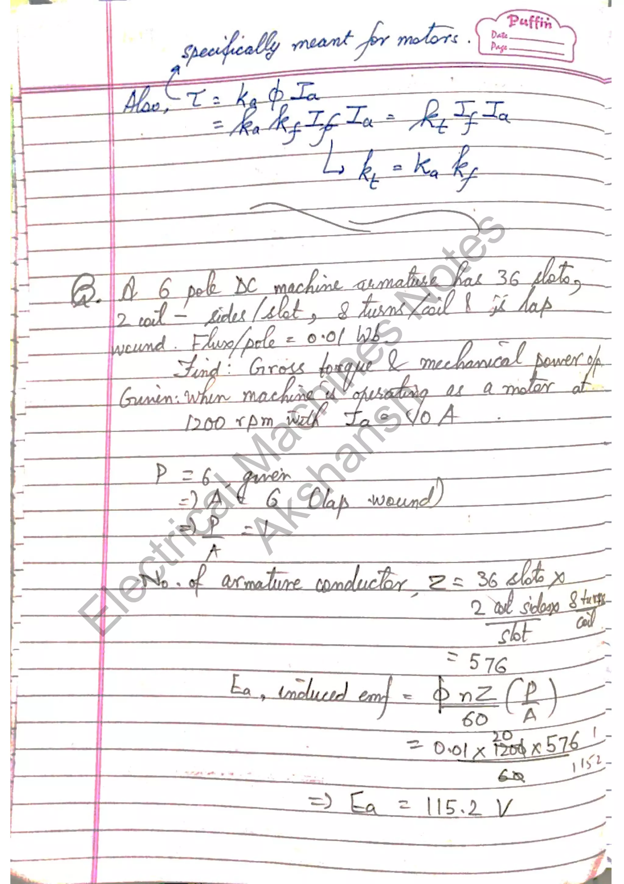Electrical Machines Notes | PDF | Technology & Computing