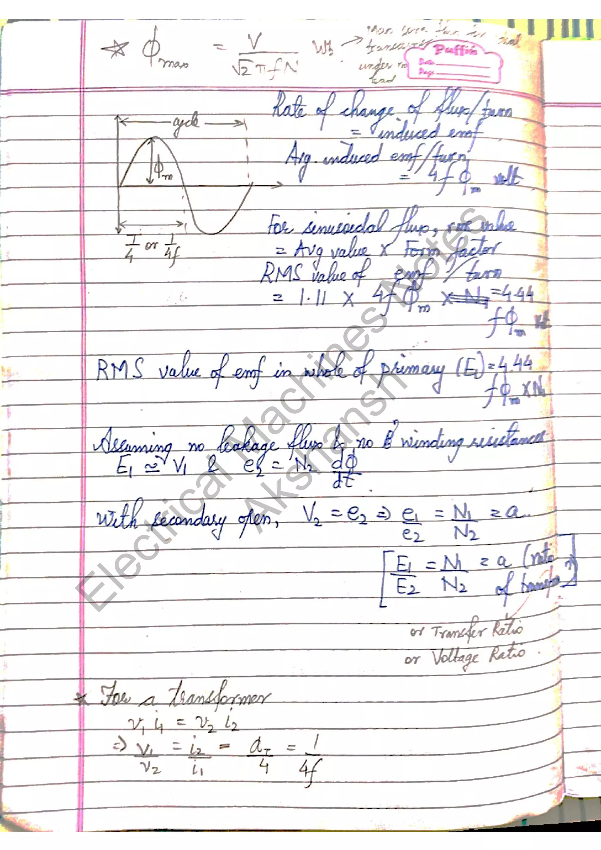 Electrical Machines Notes | PDF