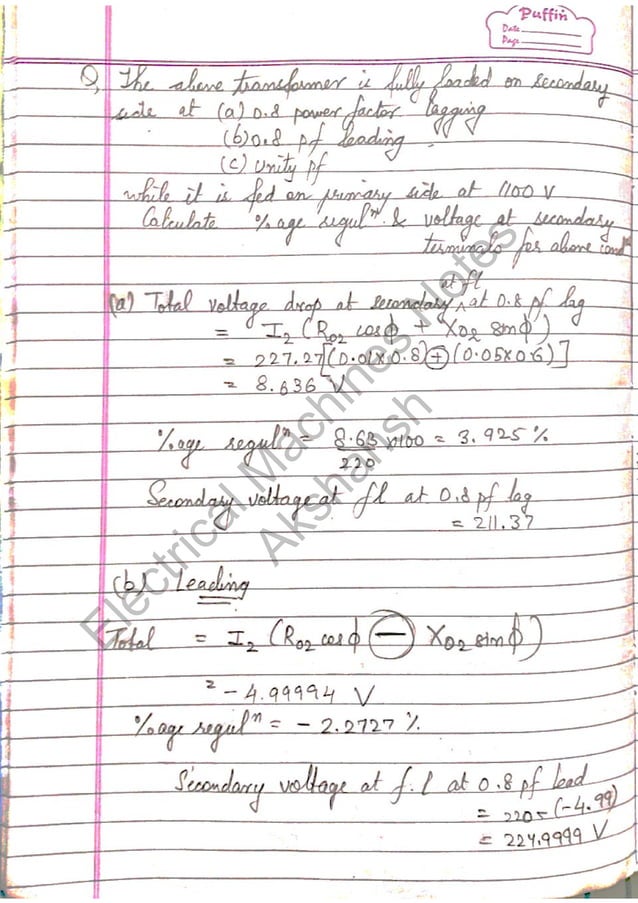 Electrical Machines Notes | PDF | Technology & Computing