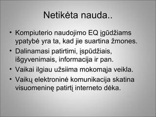Emocinis intelektas ir kompiuteris (1) | PPT