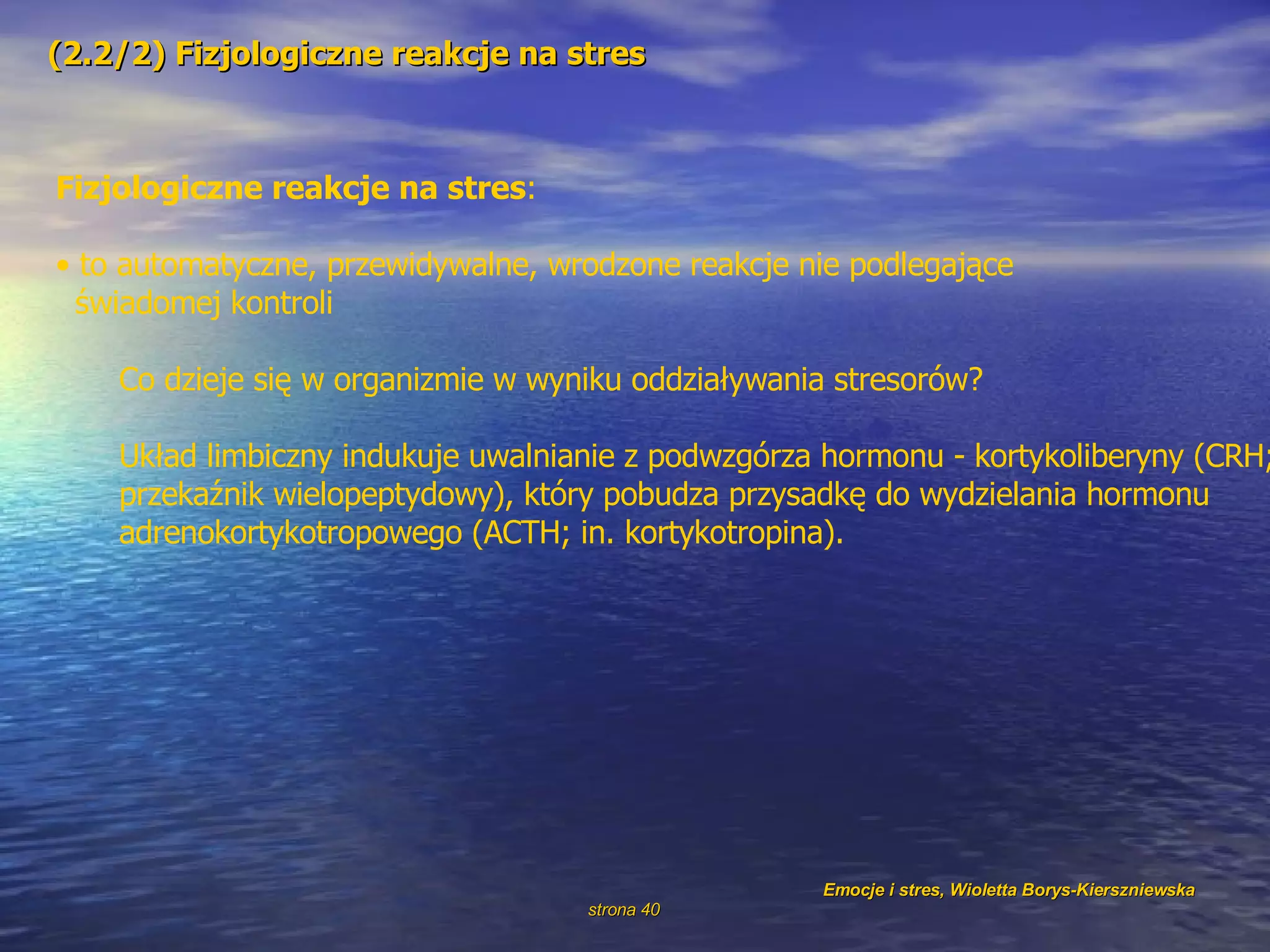 Emocje i Stres | PPT