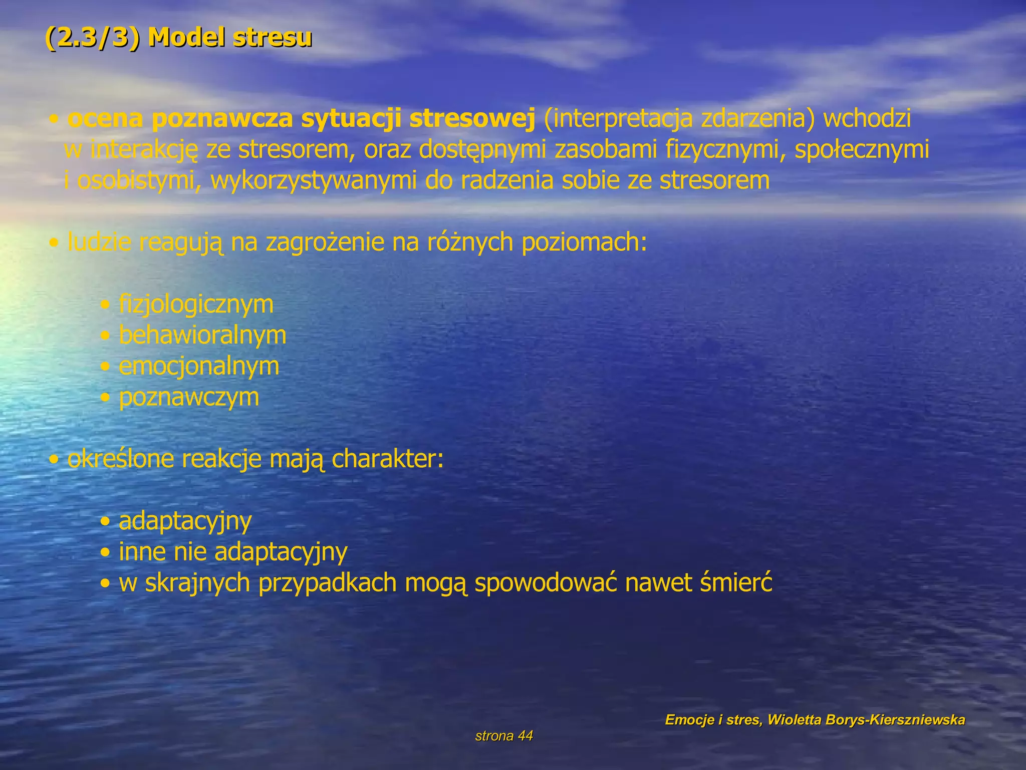 Emocje i Stres | PPT