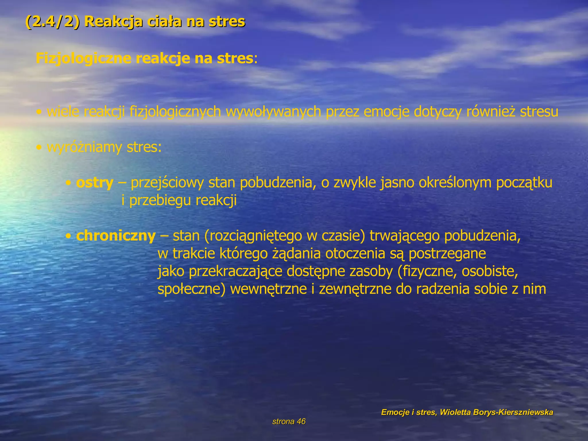 Emocje i Stres | PPT