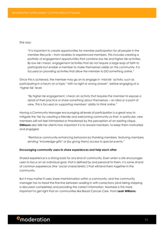 eModeration white paper: Moderating and Managing Communities of Purpose ...