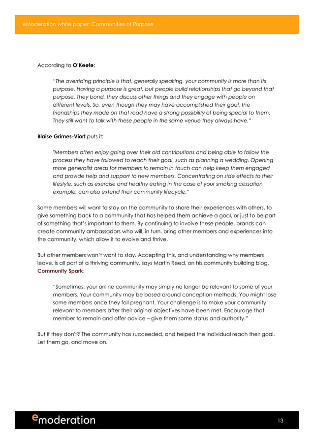 eModeration white paper: Moderating and Managing Communities of Purpose ...
