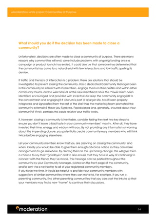 eModeration white paper: Moderating and Managing Communities of Purpose ...