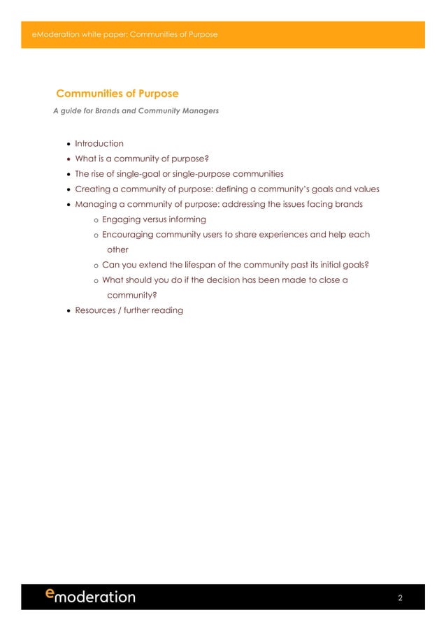 eModeration white paper: Moderating and Managing Communities of Purpose ...