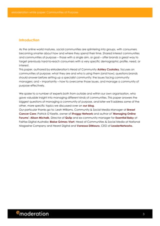 eModeration white paper: Moderating and Managing Communities of Purpose ...