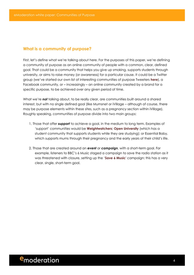 eModeration white paper: Moderating and Managing Communities of Purpose ...
