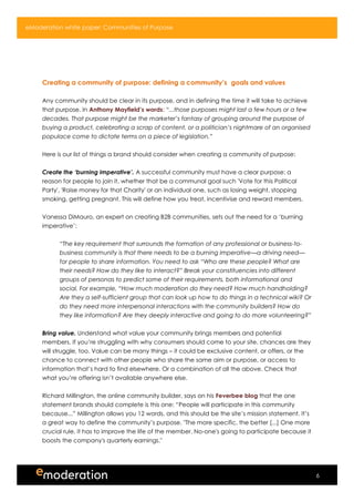 eModeration white paper: Moderating and Managing Communities of Purpose ...