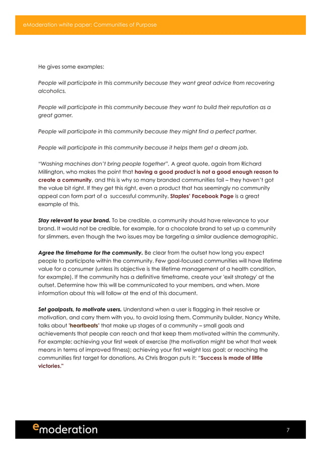 eModeration white paper: Moderating and Managing Communities of Purpose ...