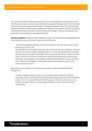 eModeration white paper: Moderating and Managing Communities of Purpose ...