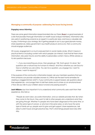 eModeration white paper: Moderating and Managing Communities of Purpose ...