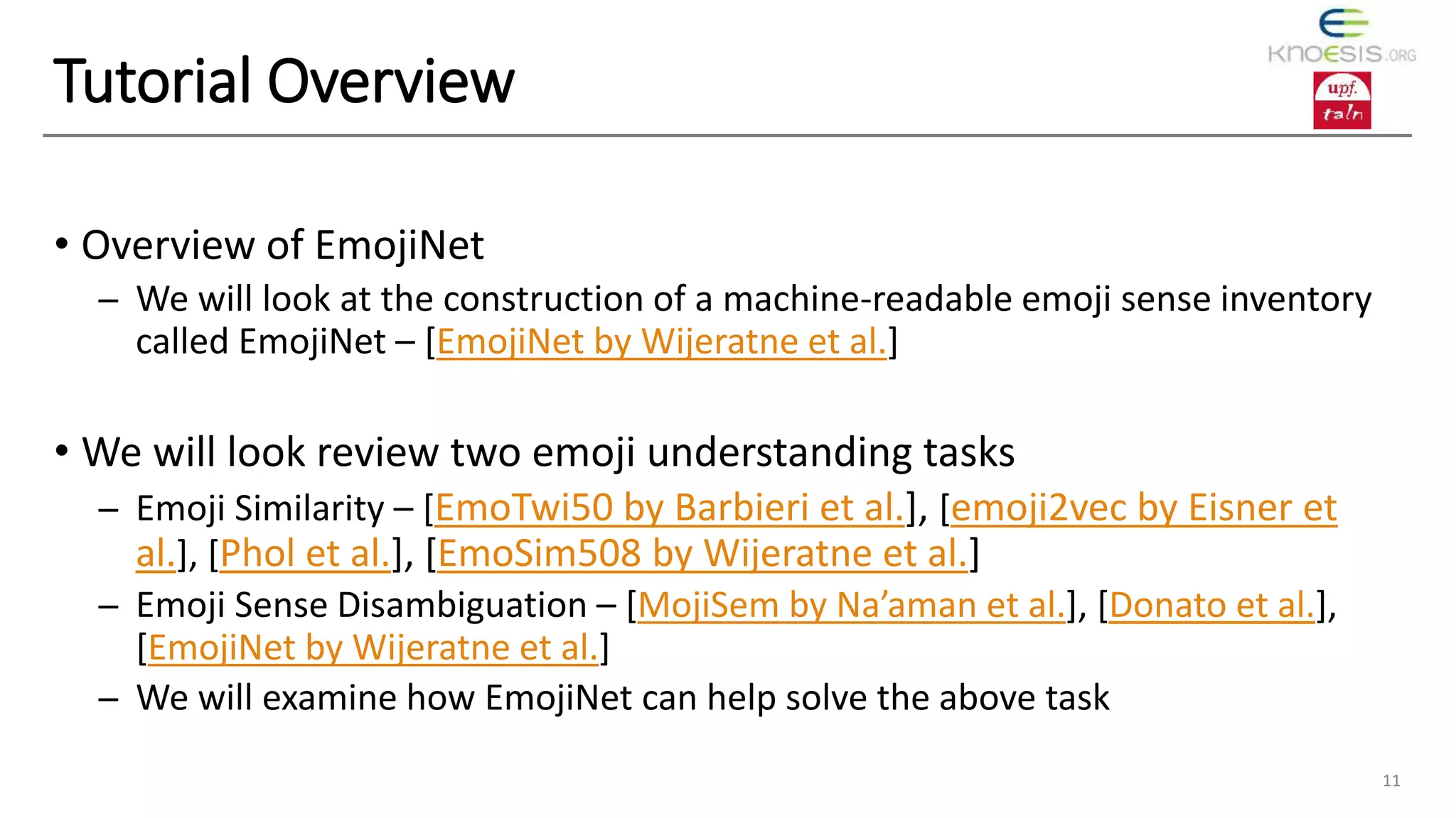 Improving Emoji Understanding Tasks using EmojiNet – A Mini-Tutorial | PPTX