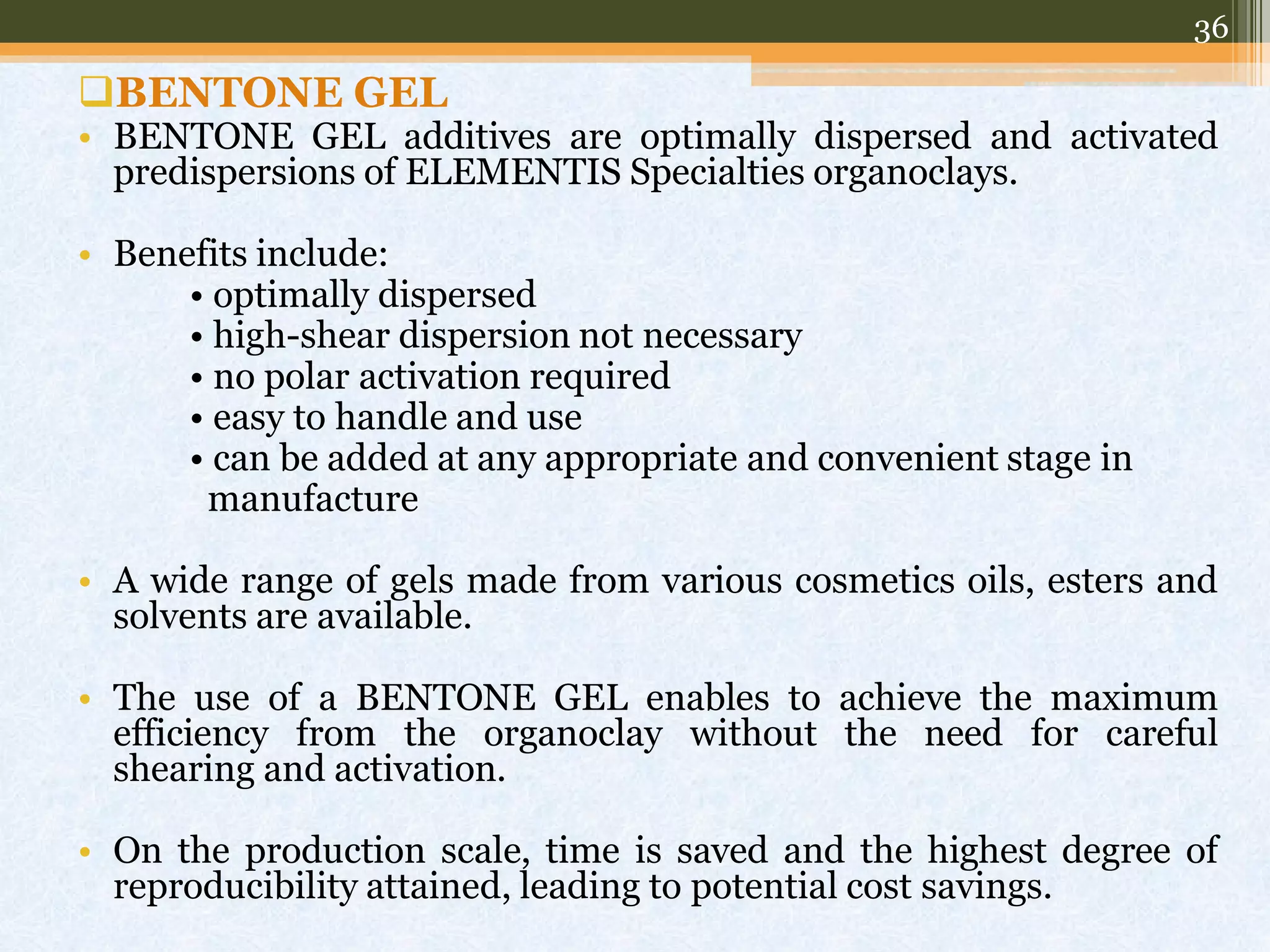 Emollient and rheological additives | PDF