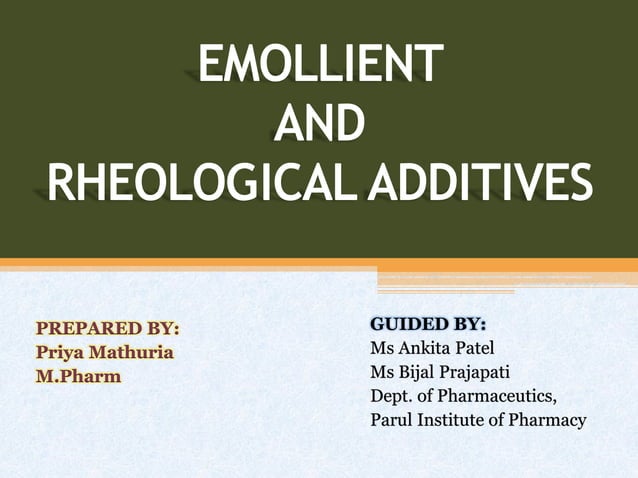 Emollient and rheological additives | PDF
