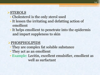 Emollient and rheological additives | PDF