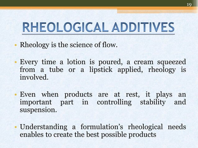 Emollient and rheological additives | PDF